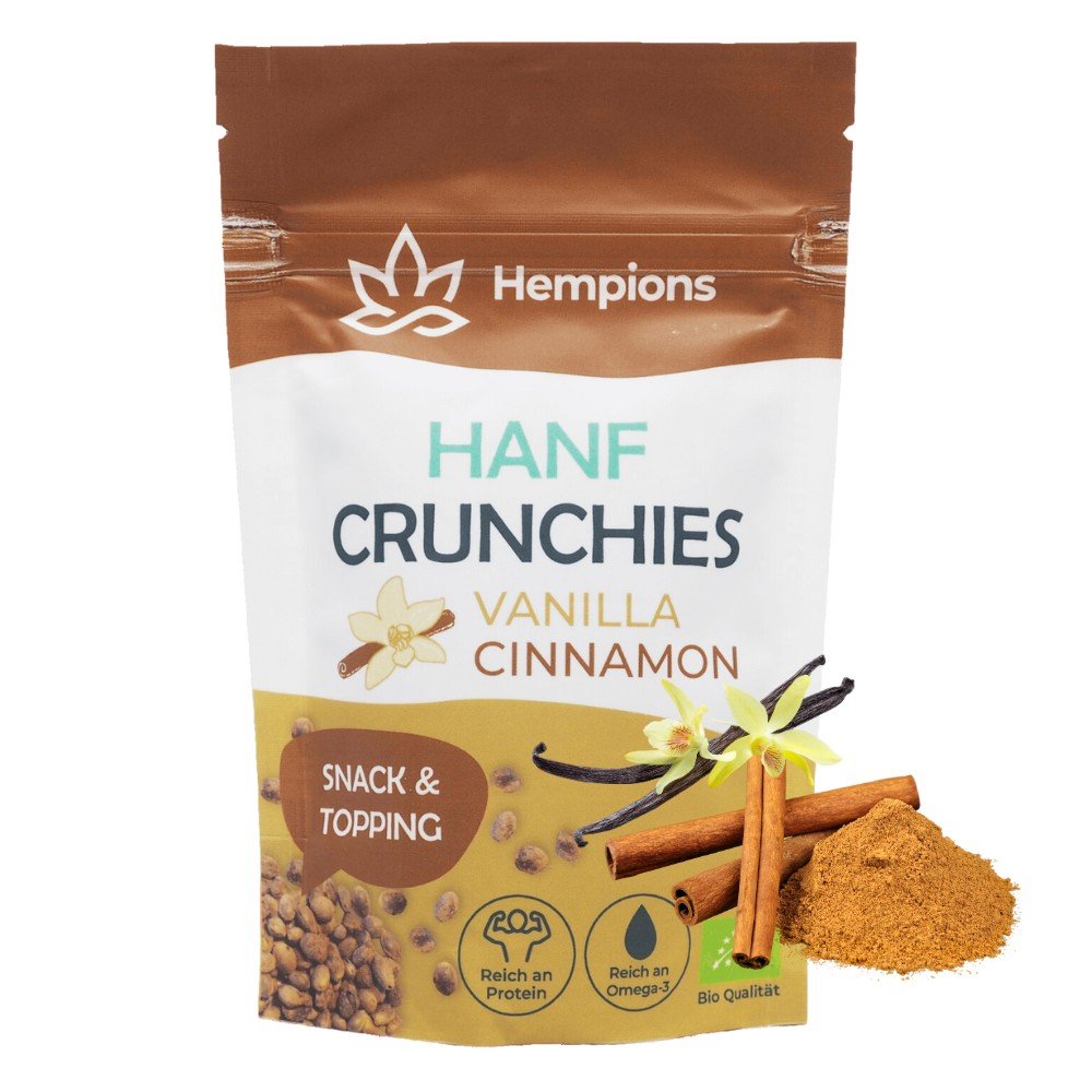 Bio Hanf Crunchies Vanilla Cinnamon | Knusprig & Proteinreich, 2,80