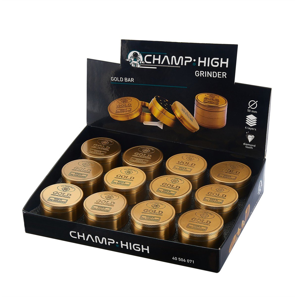 Champ High Gold Bar Grinder Ø 50 mm | Luxuriös & Effizient, 19,90