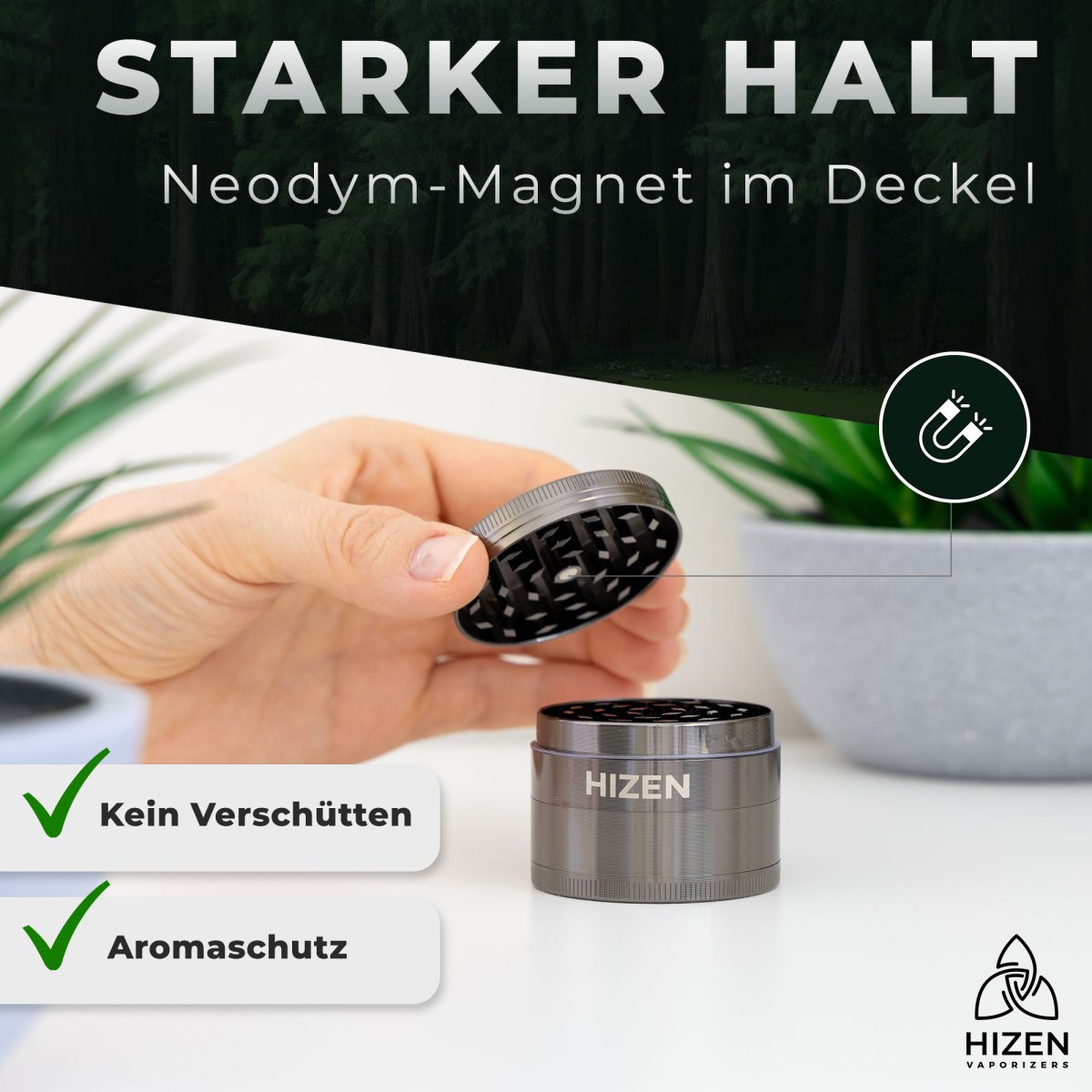 ZEN Vaporizers Grinder Basic Grau 49mm, 19,90